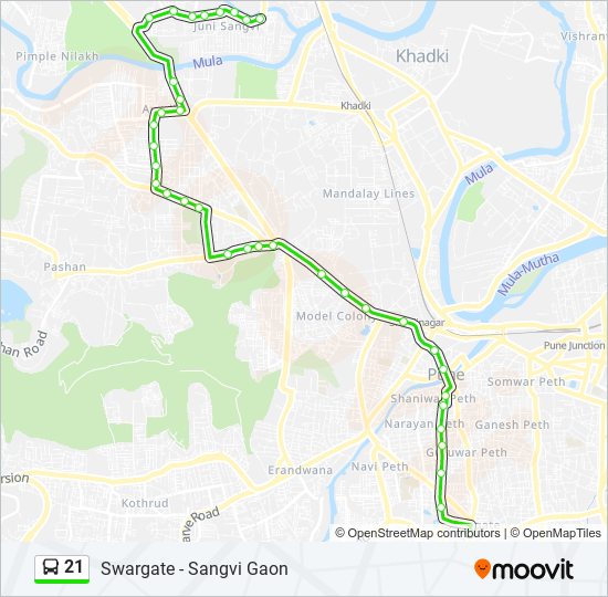 21 Route: Schedules, Stops & Maps - Sangvi Gaon (Updated)