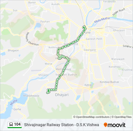 104 Route: Schedules, Stops & Maps - D.S.K.Vishwa (Updated)