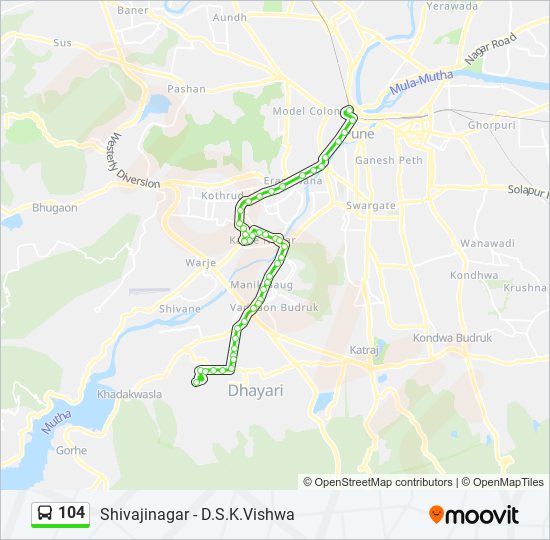 104 Route: Schedules, Stops & Maps - D.S.K.Vishwa (Updated)