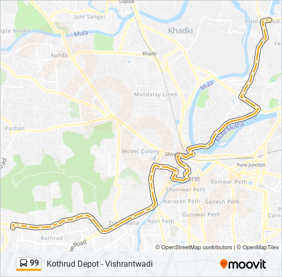 99 Route: Schedules, Stops & Maps - Vishrantwadi (Updated)