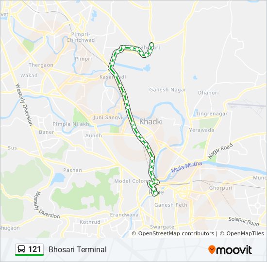121 Route: Schedules, Stops & Maps - Bhosari Terminal (Updated)