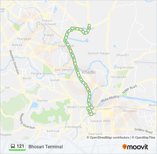 121 Route: Schedules, Stops & Maps - Bhosari Terminal (Updated)