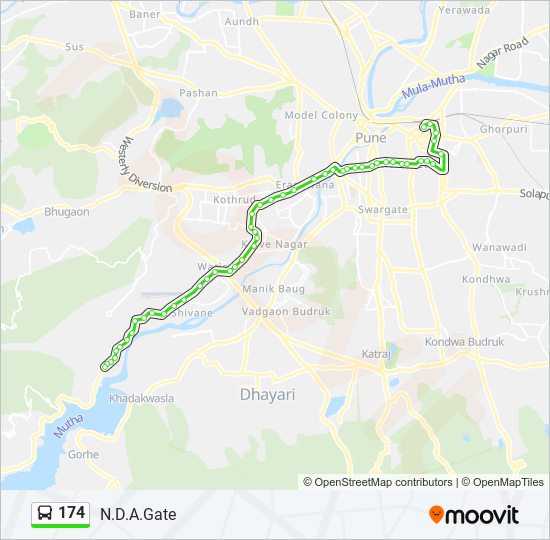 174 Route: Schedules, Stops & Maps - N.D.A.Gate (Updated)