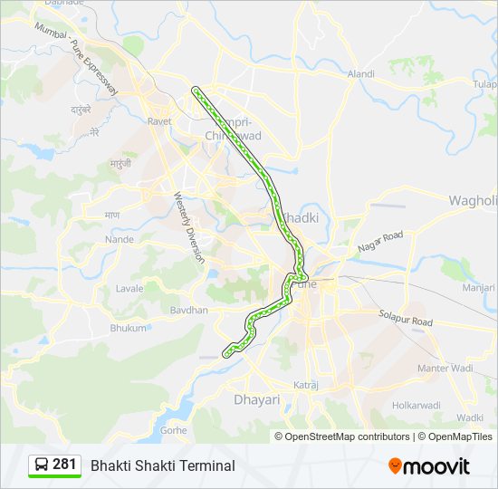 281 Route: Schedules, Stops & Maps - Bhakti Shakti Terminal (Updated)