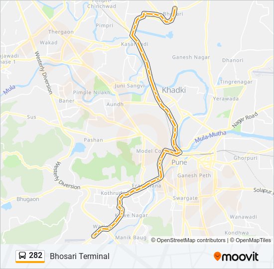 282 Route: Schedules, Stops & Maps - Bhosari Terminal (Updated)