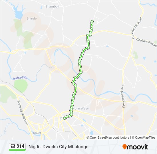 314 Route: Schedules, Stops & Maps - Dwarka City Mhalunge (Updated)