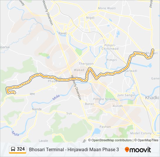 324 Route: Schedules, Stops & Maps - Bhosari Terminal (Updated)