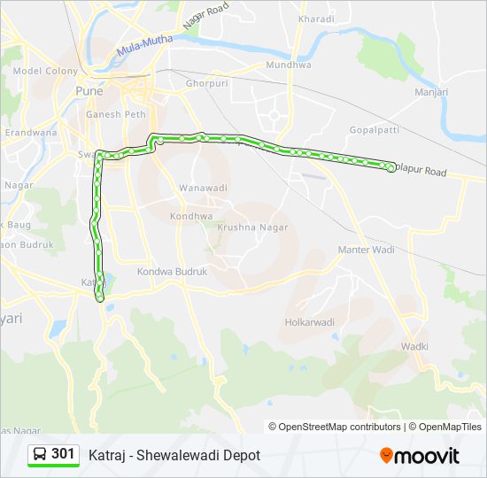301 Route: Schedules, Stops & Maps - Shewalewadi Depot (Updated)