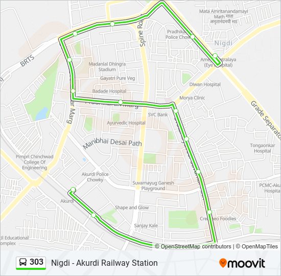 303 Route: Schedules, Stops & Maps - Akurdi Railway Station (Updated)