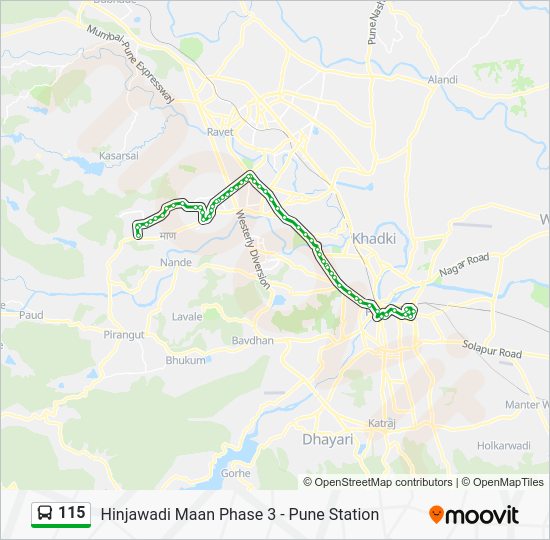 115 Route: Schedules, Stops & Maps - Pune Station (Updated)