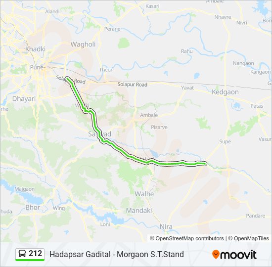 212 Route: Schedules, Stops & Maps - Hadapsar Gadital (Updated)