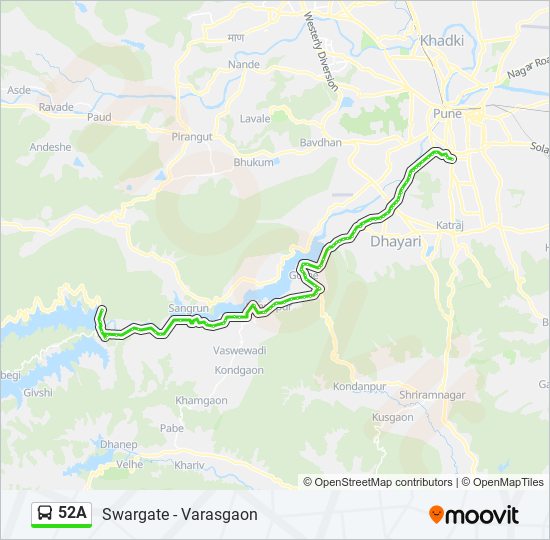52a Route: Schedules, Stops & Maps - Swargate (Updated)