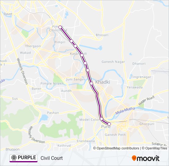 purple Route: Schedules, Stops & Maps - to Phugewadi (Updated)