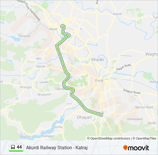 44 Route: Schedules, Stops & Maps - Katraj (Updated)