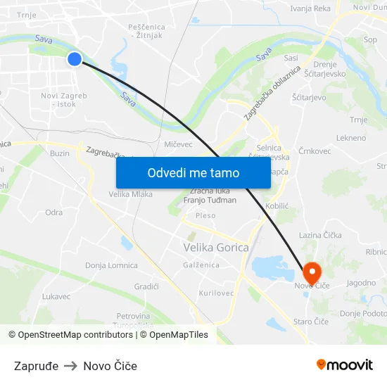 Zapruđe do Novo Čiče pomoću javnog prijevoza