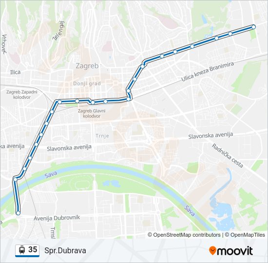 35 Route: Schedules, Stops & Maps - Spr.Dubrava (Updated)