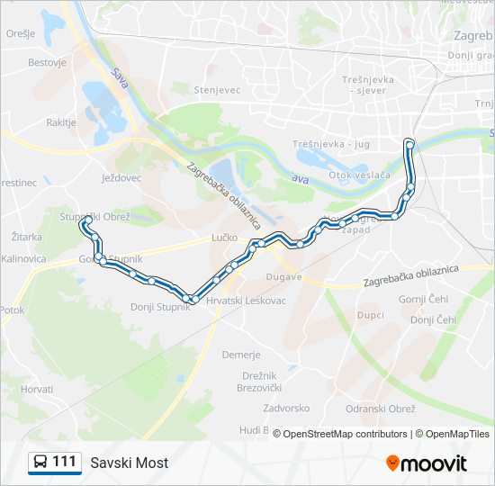 111 Route: Schedules, Stops & Maps - Savski Most (Updated)