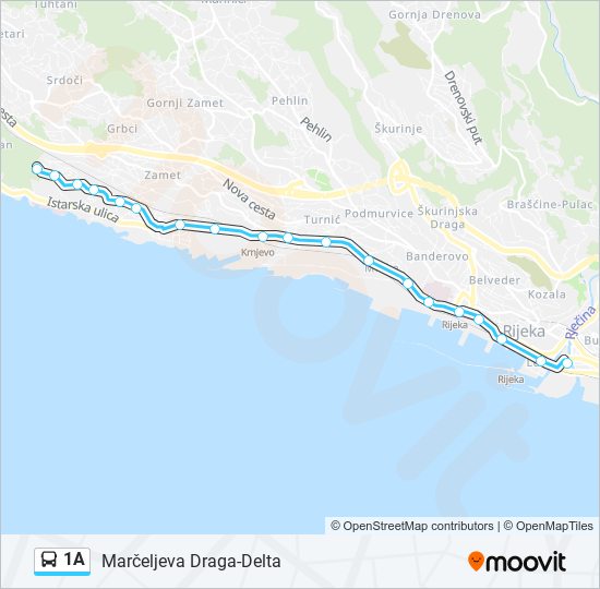 1a Route: Schedules, Stops & Maps - Marčeljeva Draga-Delta (Updated)