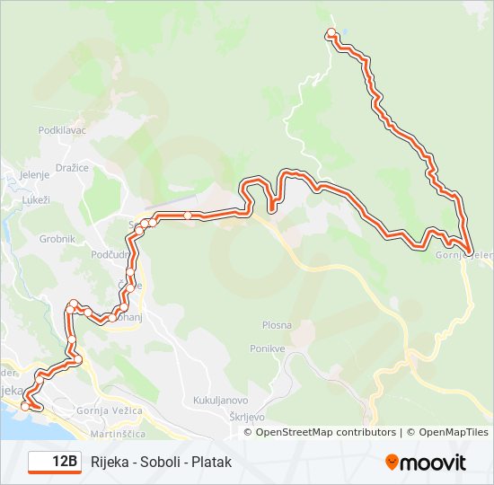 12b Route: Schedules, Stops & Maps - Rijeka - Soboli - Platak (Updated)
