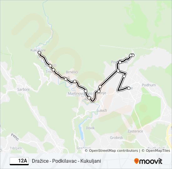 12a Route: Schedules, Stops & Maps - Dražice - Podkilavac - Kukuljani ...