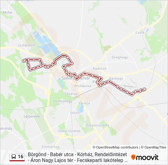 16 Route: Schedules, Stops & Maps - Babér Utca (Updated)