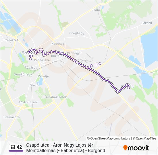 42 Route: Schedules, Stops & Maps - Csapó Utca (Updated)