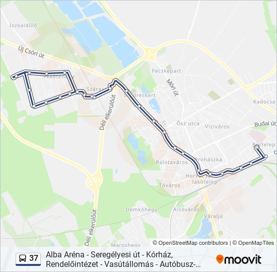 37 Route: Schedules, Stops & Maps - Opole Tér (Updated)