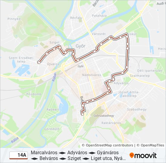 14a Route: Schedules, Stops & Maps - Marcalváros (Updated)