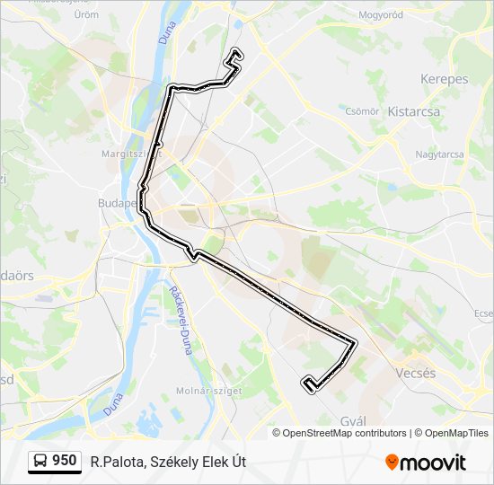 950 Route: Schedules, Stops & Maps - R.Palota, Székely Elek Út (Updated)