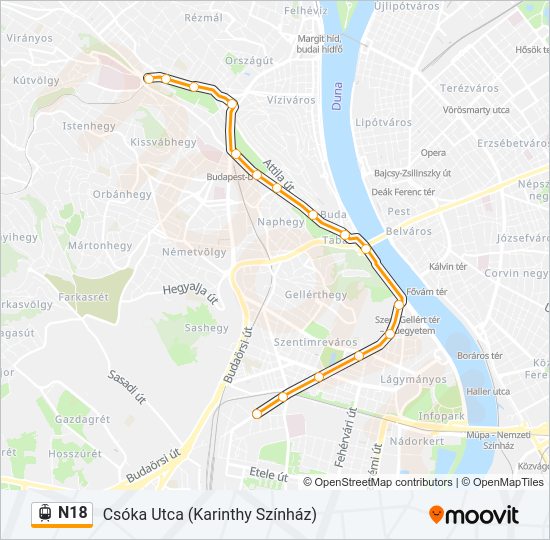 N18 Route: Schedules, Stops & Maps - Csóka Utca (Updated)