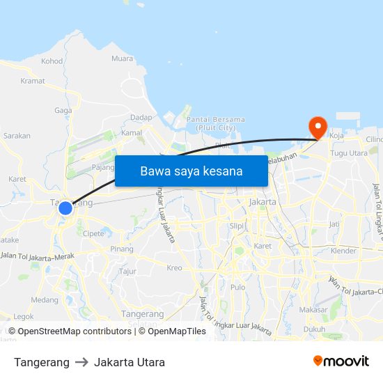 Tangerang ke Jakarta Utara dengan transportasi umum
