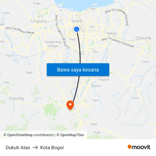 Dukuh Atas ke Kota Bogor dengan transportasi umum