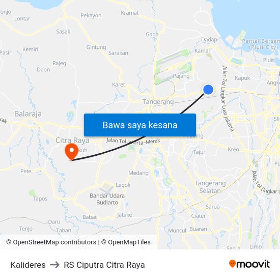 Kalideres ke RS Ciputra Citra Raya dengan transportasi umum