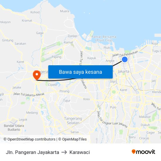 Jln. Pangeran Jayakarta ke Karawaci dengan transportasi umum