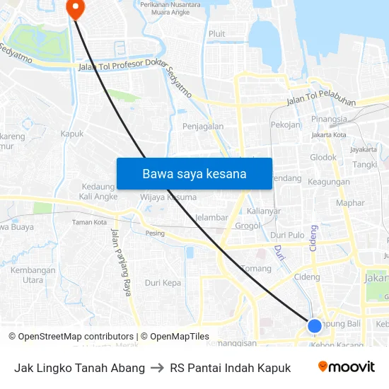 Jak Lingko Tanah Abang ke RS Pantai Indah Kapuk dengan transportasi umum