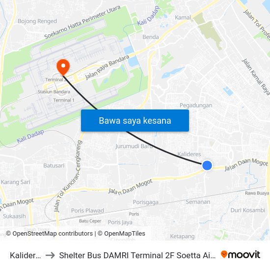 Kalideres ke Shelter Bus DAMRI Terminal 2F Soetta Airport dengan ...