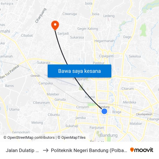 Jalan Dulatip 40 ke Politeknik Negeri Bandung (Polban) dengan ...