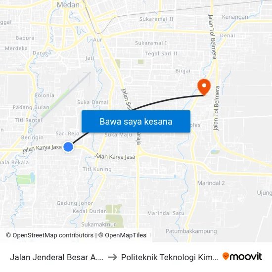 Jalan Jenderal Besar A.H. Nasution, 6a ke Politeknik Teknologi Kimia ...