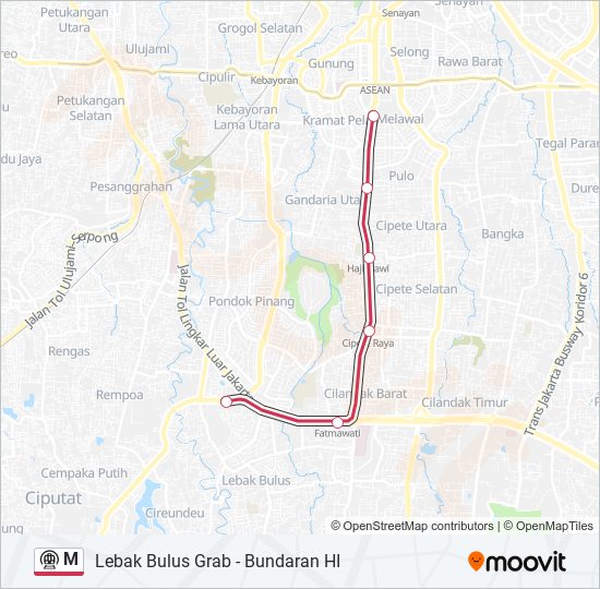 Rute m: Jadwal, Pemberhentian & Peta - Blok M BCA (Diperbarui)