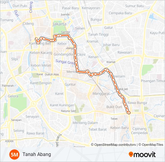 Rute 5m: Jadwal, Pemberhentian & Peta - Jati Baru (Diperbarui)