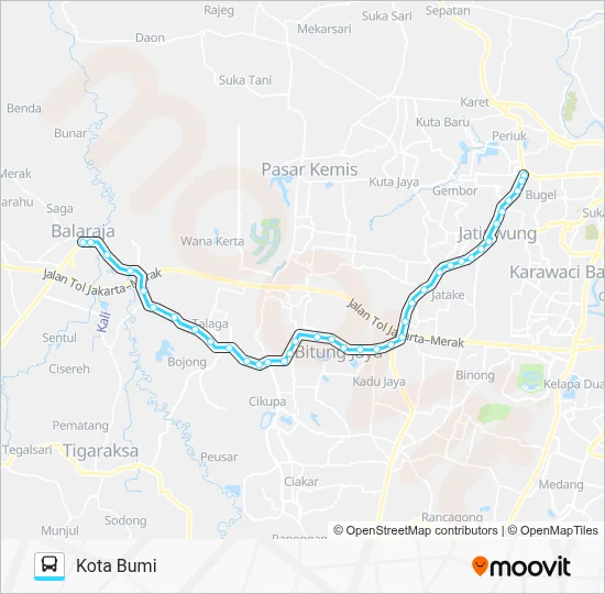 Rute G07 KOTA BUMI BALARAJA: Jadwal, Pemberhentian & Peta - Kota Bumi ...