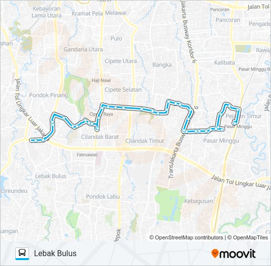 Rute JAK95: Jadwal, Pemberhentian & Peta - Lebak Bulus (Diperbarui)