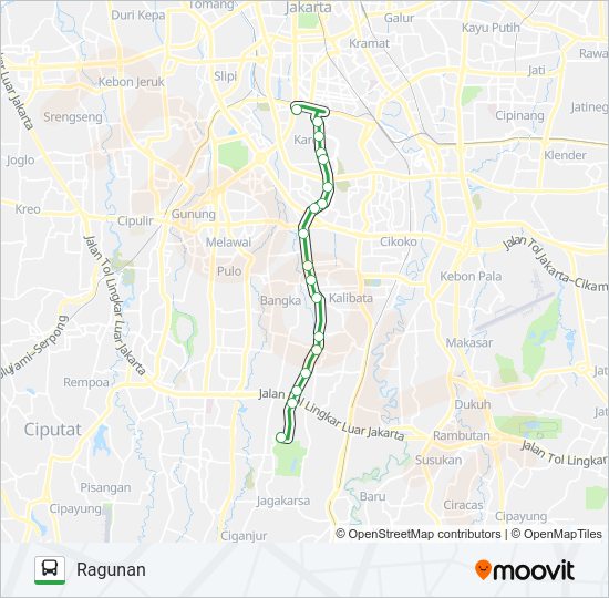 Rute 6: Jadwal, Pemberhentian & Peta - Ragunan (Diperbarui)