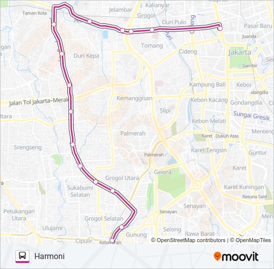 Rute 8: Jadwal, Pemberhentian & Peta - Harmoni (Diperbarui)