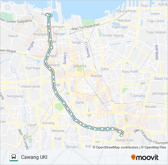 Rute 9: Jadwal, Pemberhentian & Peta - Cawang UKI (Diperbarui)