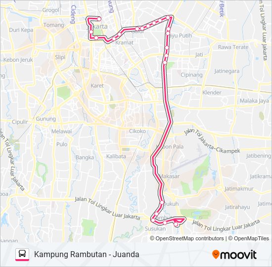 Rute 7f: Jadwal, Pemberhentian & Peta - Juanda Via Balai Kota (Diperbarui)