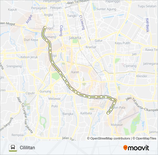 Rute 9a: Jadwal, Pemberhentian & Peta - Cililitan (Diperbarui)