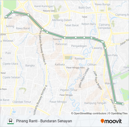 Rute 9c: Jadwal, Pemberhentian & Peta - Pinang Ranti (Diperbarui)