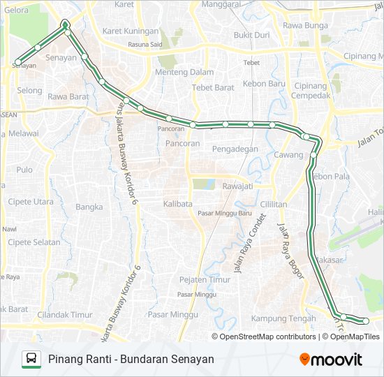 Rute 9c: Jadwal, Pemberhentian & Peta - Pinang Ranti (Diperbarui)