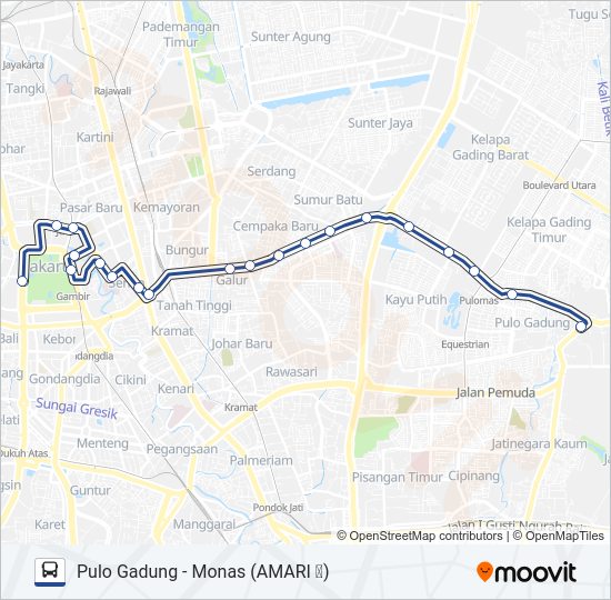 Rute M2: Jadwal, Pemberhentian & Peta - Monas (Diperbarui)